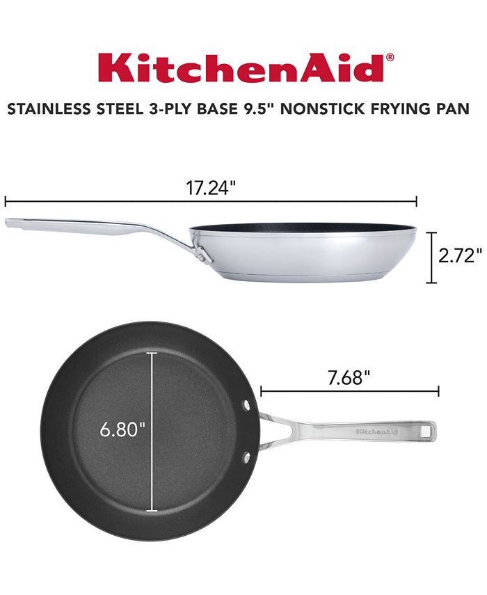KitchenAid 3-Ply Base Stainless Steel 9.5" Nonstick Induction Frying ...