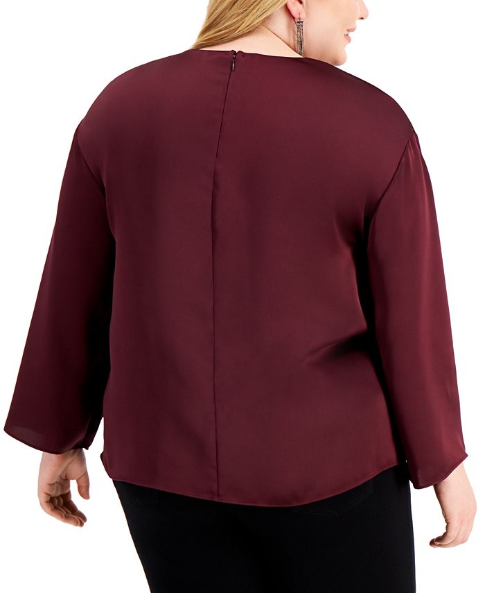 Alfani Plus Size Side-Slit Top, Created for Macy's - Macy's