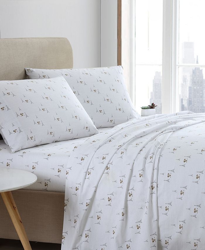 ED Ellen Degeneres Augie in Paris Percale Full Sheet Set - Macy's