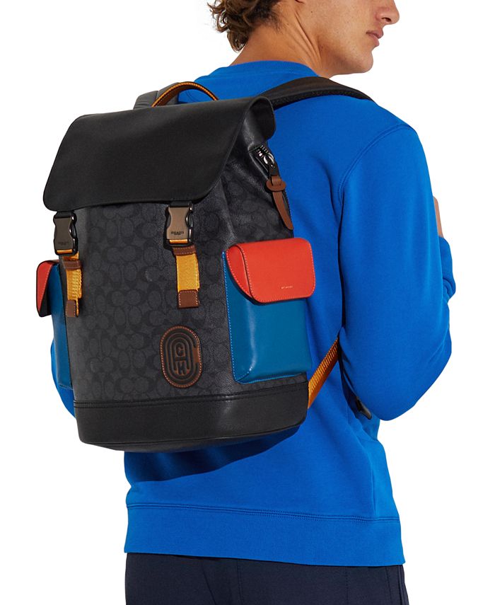 COACH Men's Signature Rivington Colorblocked Backpack - Macy's