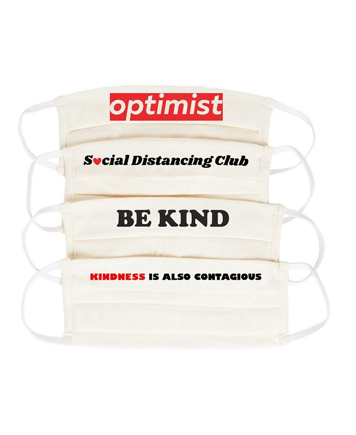 The Phluid Project Unisex Optimist Fabric Face Masks, Pack of 4 - Macy's