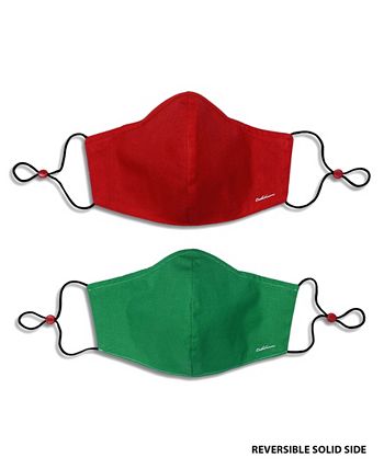 Calabrum Adult Cotton Reversible Buffalo Check Cone Face Mask, 2 Pack ...