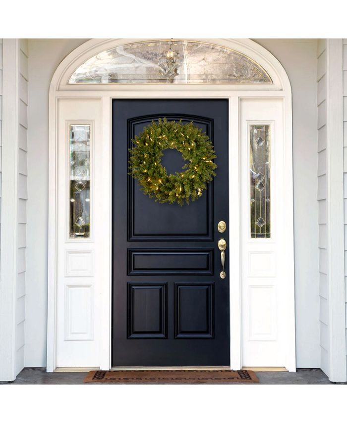 National Tree Company 30" Kingswood Fir Wreath with 100 Dual Color(R ...