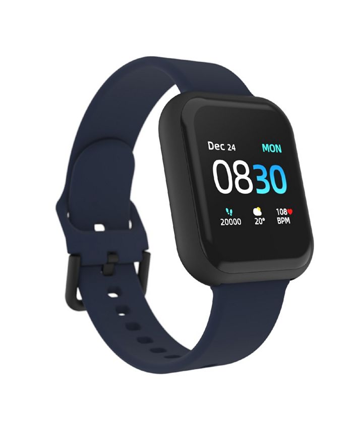 iTouch Air 3 Unisex Heart Rate Navy Strap Smart Watch 44mm - Macy's