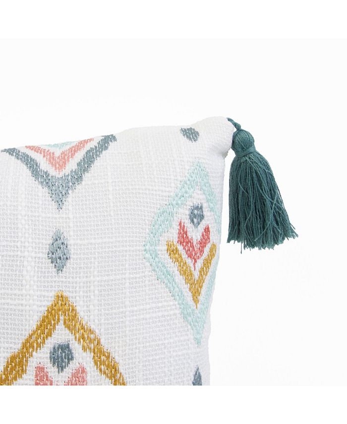 THRO Sophie Embroidered Linen Pillow, 20" x 12" - Macy's