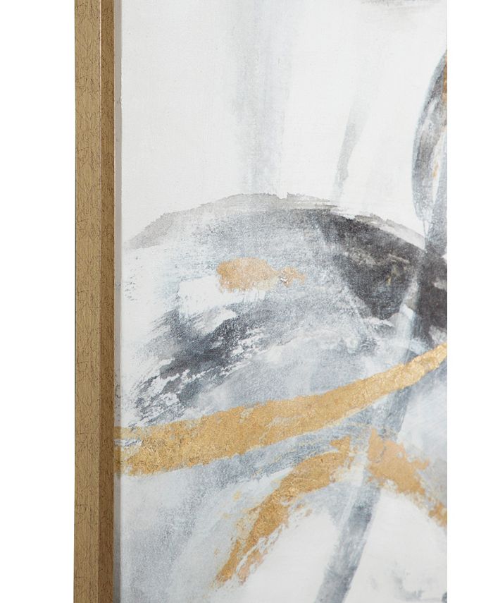 CosmoLiving by Cosmopolitan Gold Contemporary Abstract Canvas Wall Art ...