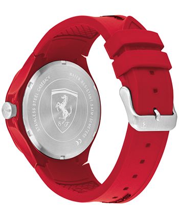 Ferrari Men's Pista Red Silicone Strap Watch 44mm - Macy's