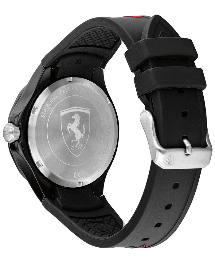 Ferrari Unisex Pista Black Silicone Strap Watch 38mm - Macy's
