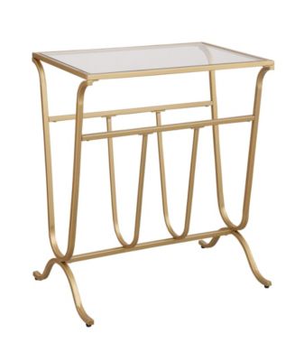Ella Glass Top Magazine Rack Accent Table - Macy's
