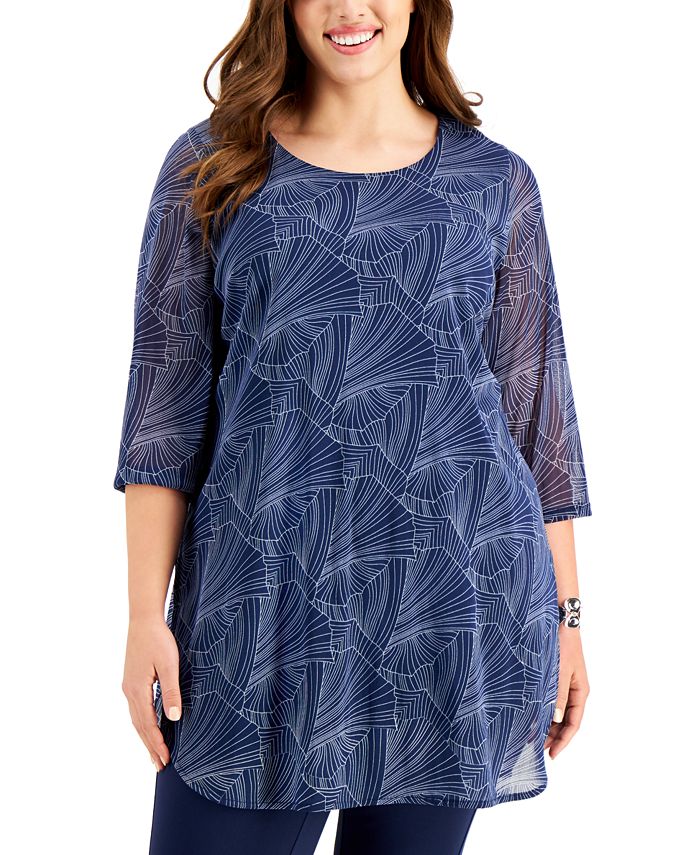 Alfani Plus Size Knit Scoop Neck Tunic, Created for Macy's - Macy's