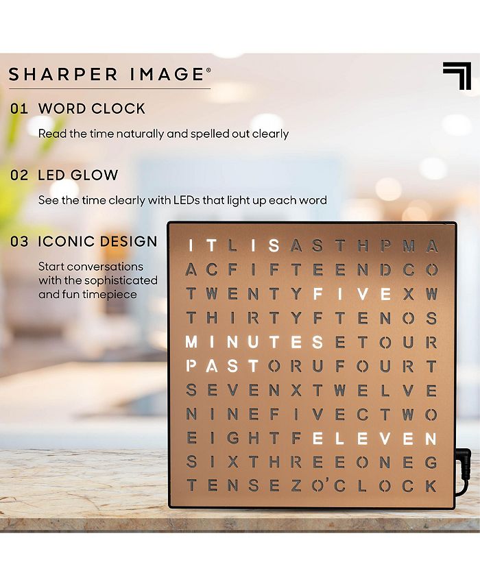 Sharper Image Table Top LED Word Clock - Macy's