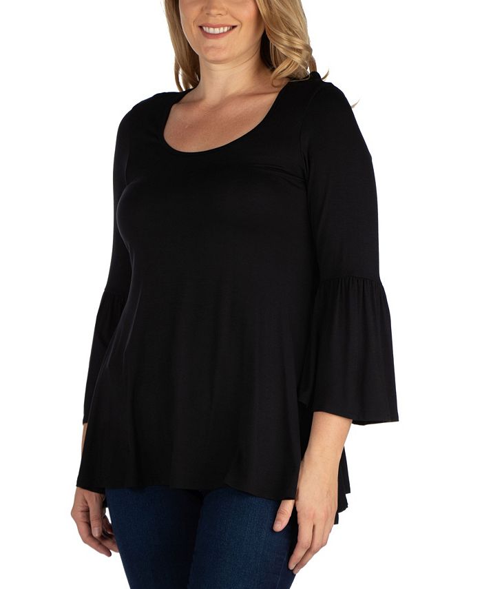 24seven Comfort Apparel Women's Plus Size Flared Tunic Top - Macy's