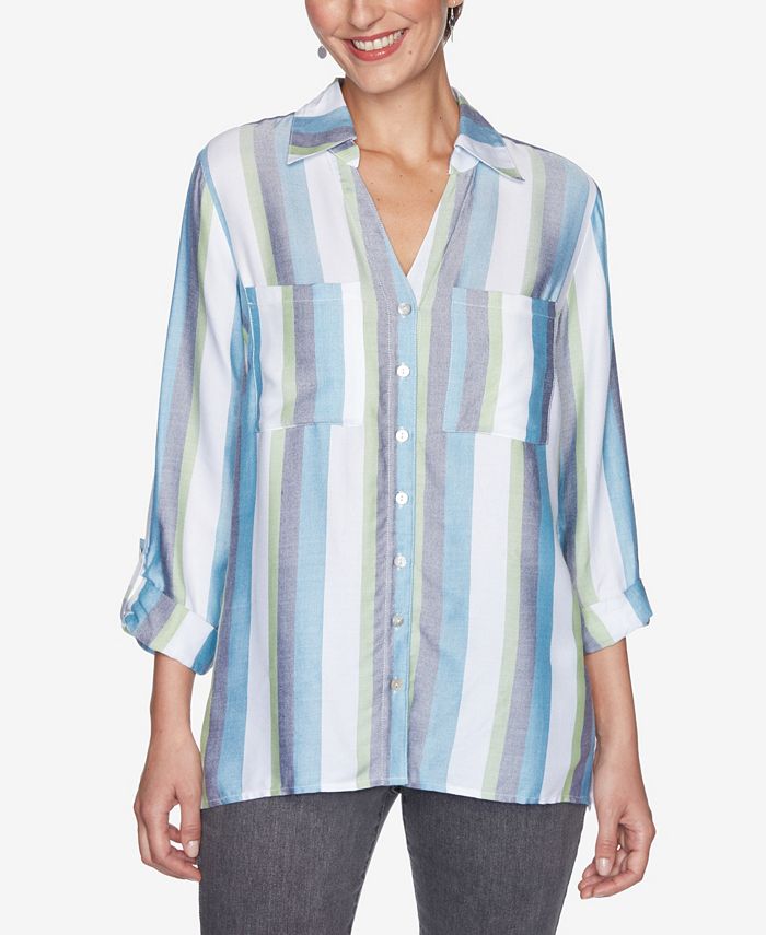 Ruby Rd. Women's Missy Vertical Stripe Top - Macy's