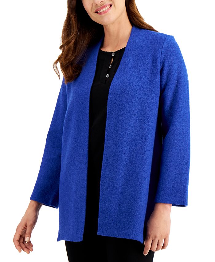 Kasper 3/4-Sleeve Open Front Cardigan - Macy's