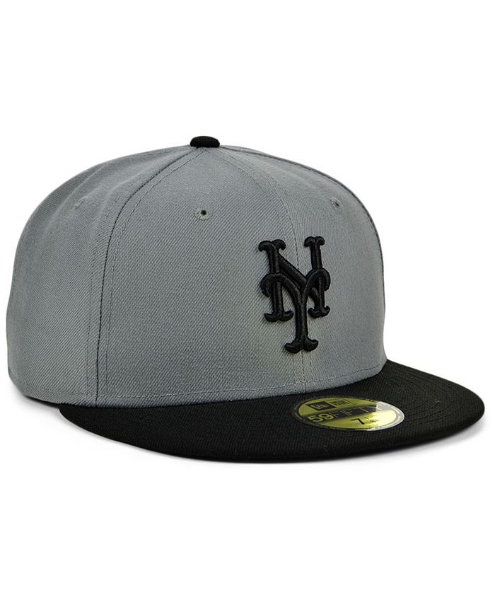 New Era New York Mets Basic Gray Black 59FIFTY Cap - Macy's