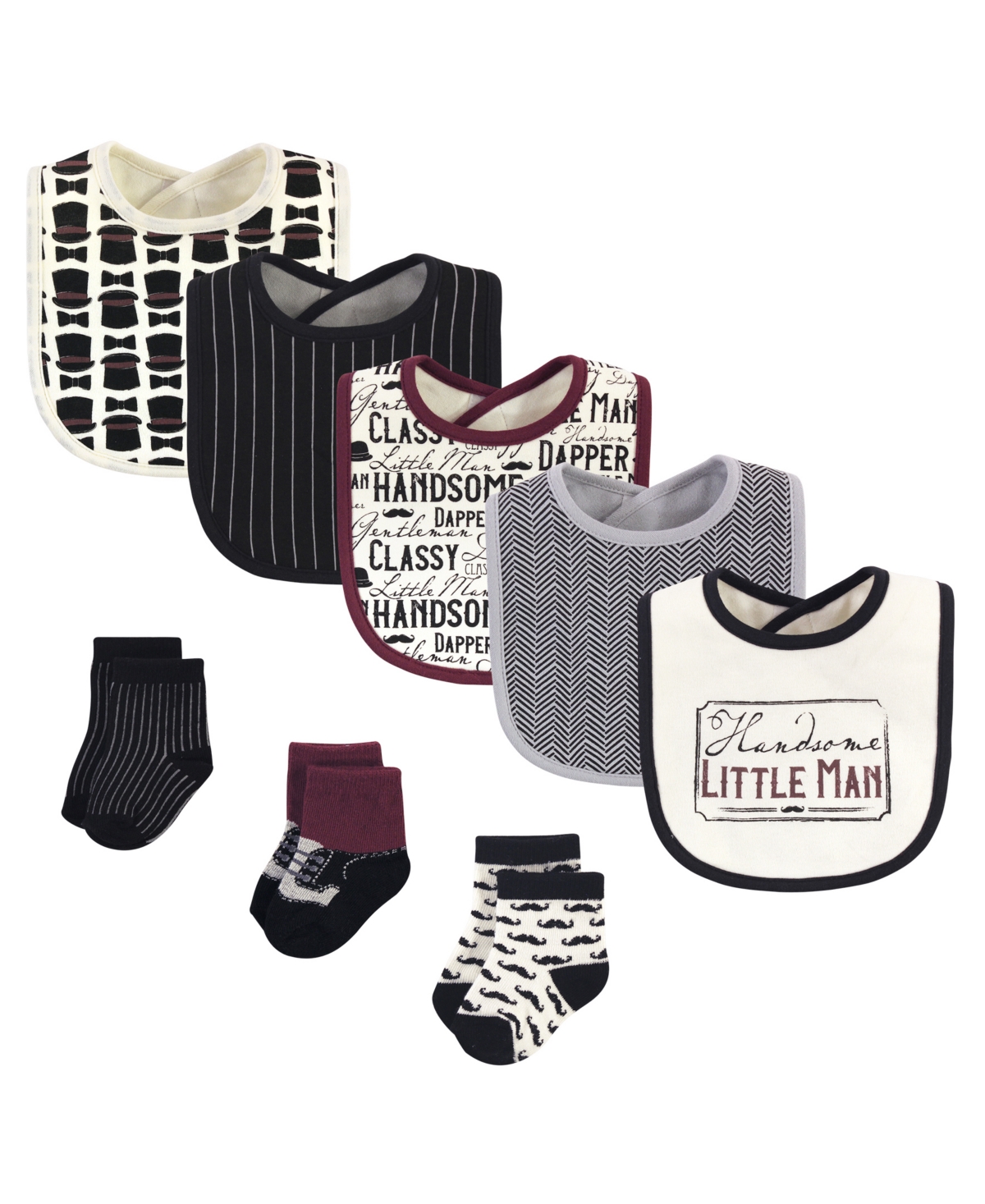 Click here for Hudson Baby Infant Cotton Bib and Sock Set 5pk - V... prices