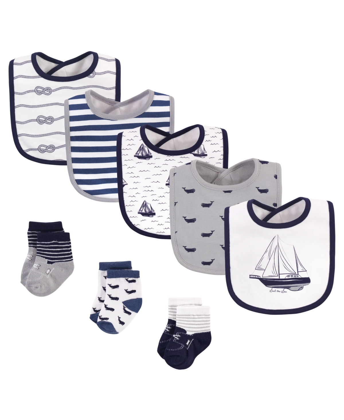Click here for Hudson Baby Infant Cotton Bib and Sock Set 5pk - S... prices