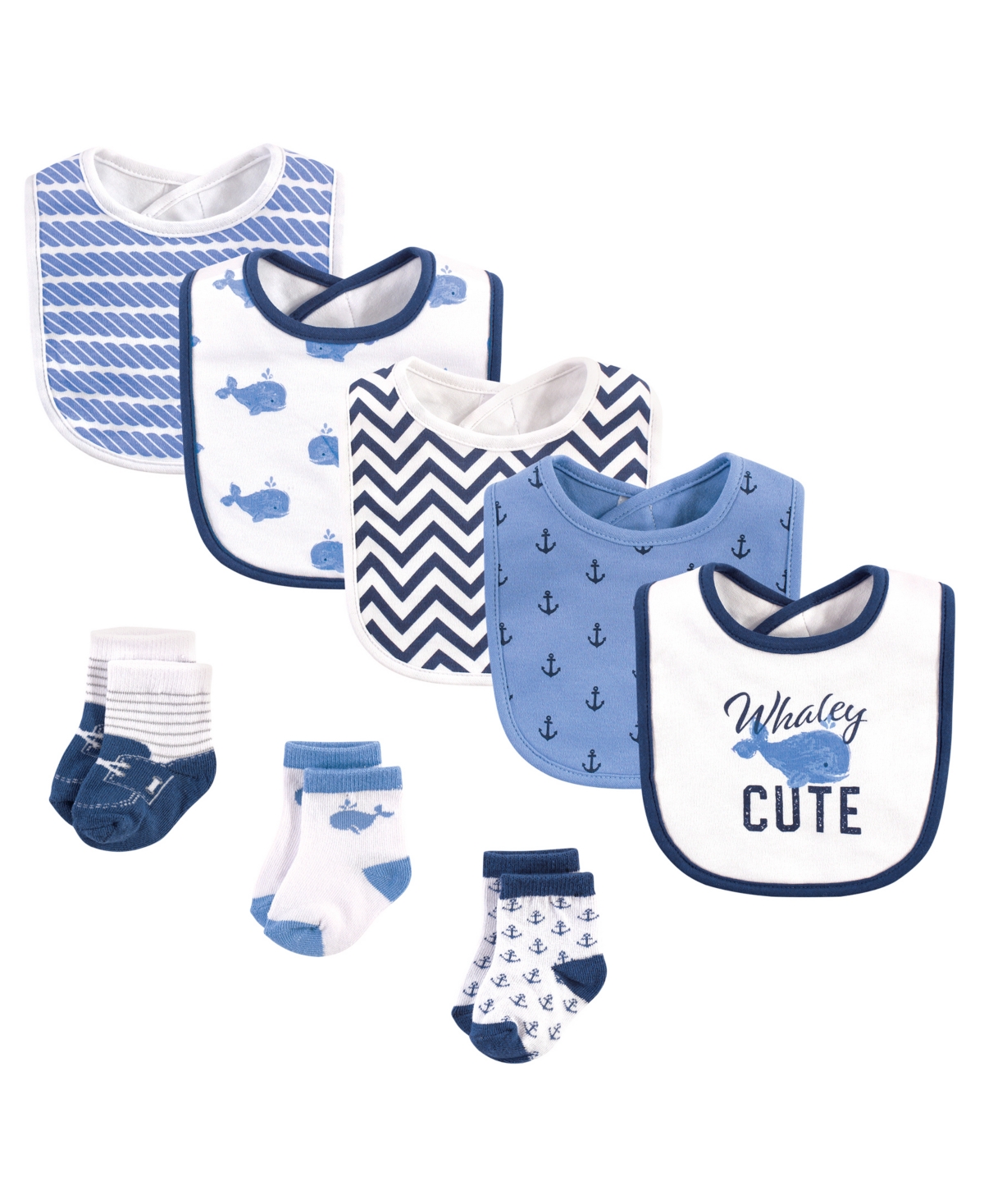 Click here for Hudson Baby Infant Cotton Bib and Sock Set 5pk - W... prices