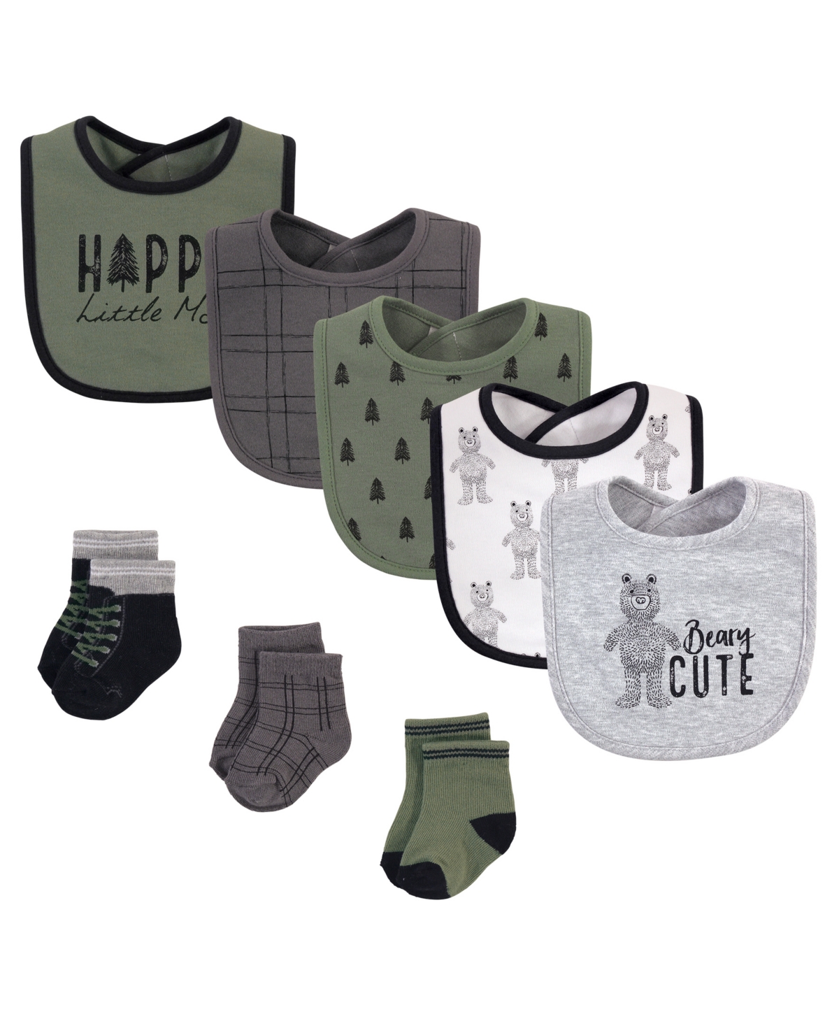 Click here for Hudson Baby Infant Cotton Bib and Sock Set 5pk - B... prices