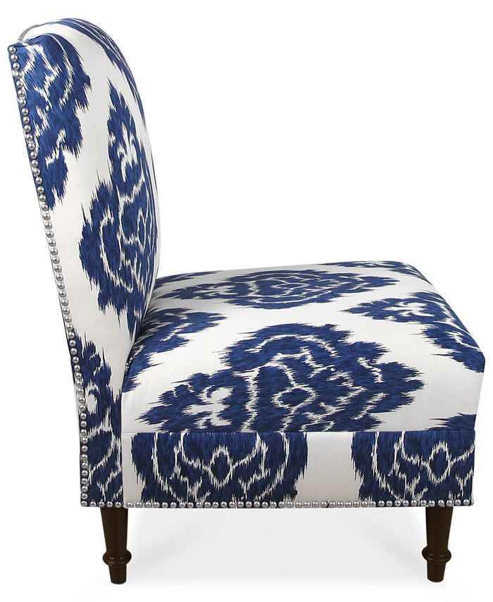 Skyline Barstow Blue Diamonds Fabric Accent Chair, Quick Ship, Created ...