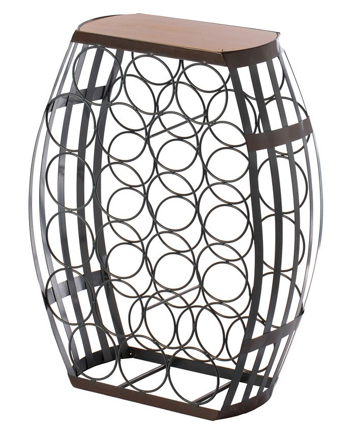 Vintiquewise Barrel Shaped 22 Bottles Decorative Table Wine Rack ...