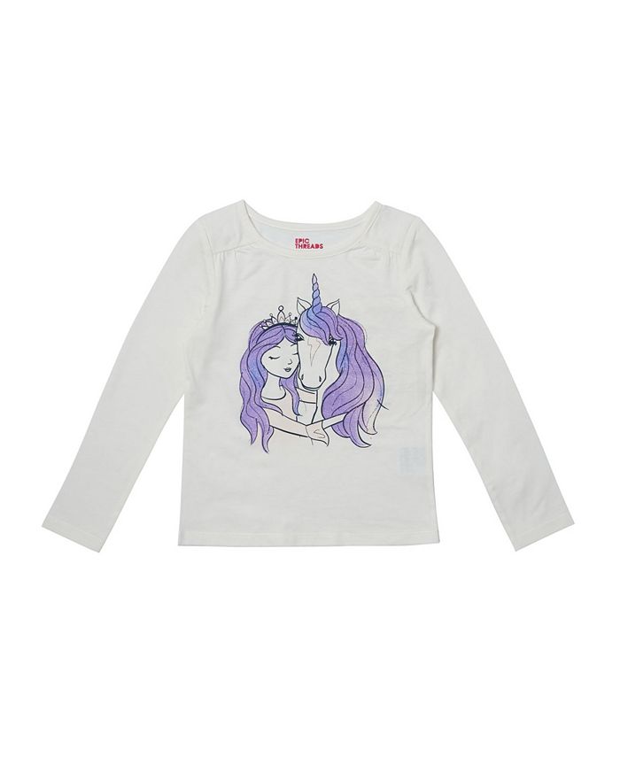 Epic Threads Little Girls Long Sleeve Graphic Tee - Macy's