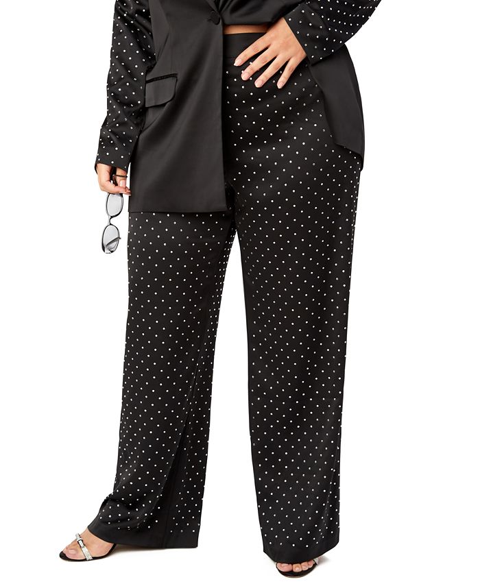 Danielle Bernstein Trendy Plus Size Studded Pants, Created for Macy's ...