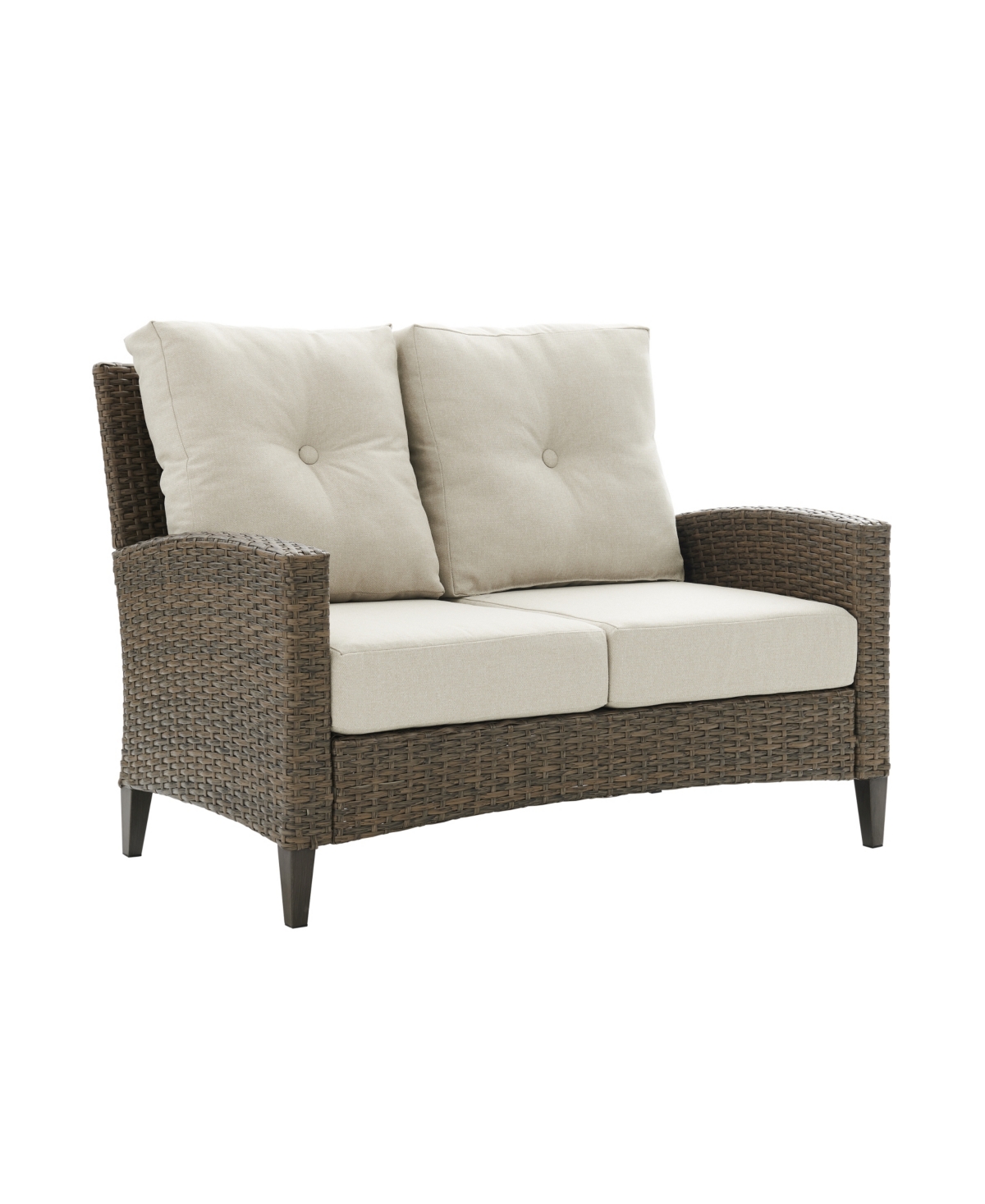 Click here for Rockport Outdoor Wicker High Back Loveseat - Brown prices