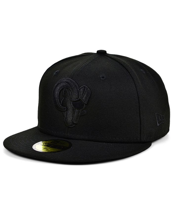 New Era Los Angeles Rams Black on Black 59FIFTY Cap - Macy's