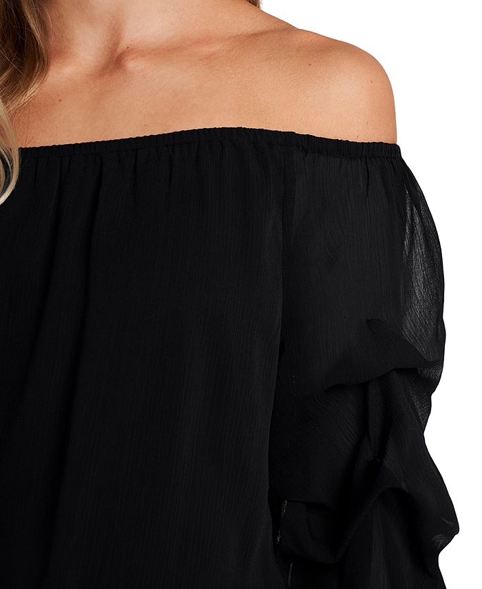 CeCe Off-the-Shoulder Ruffled-Sleeve Top - Macy's