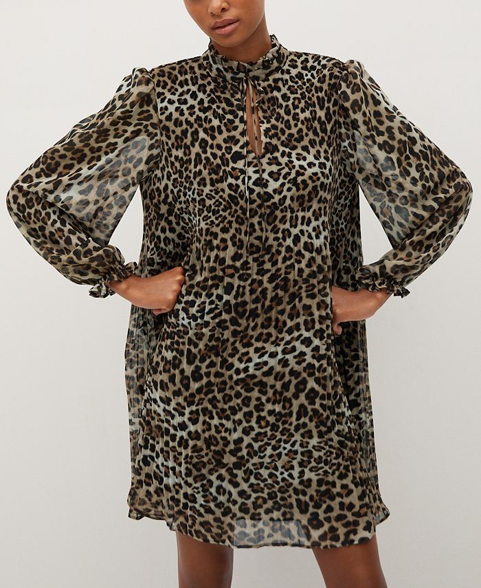 MANGO Women's Leopard Print Dress - Macy's