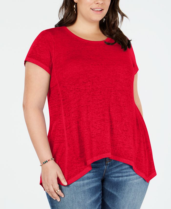Style & Co Plus Size Cotton Handkerchief-Hem Top, Created for Macy's ...