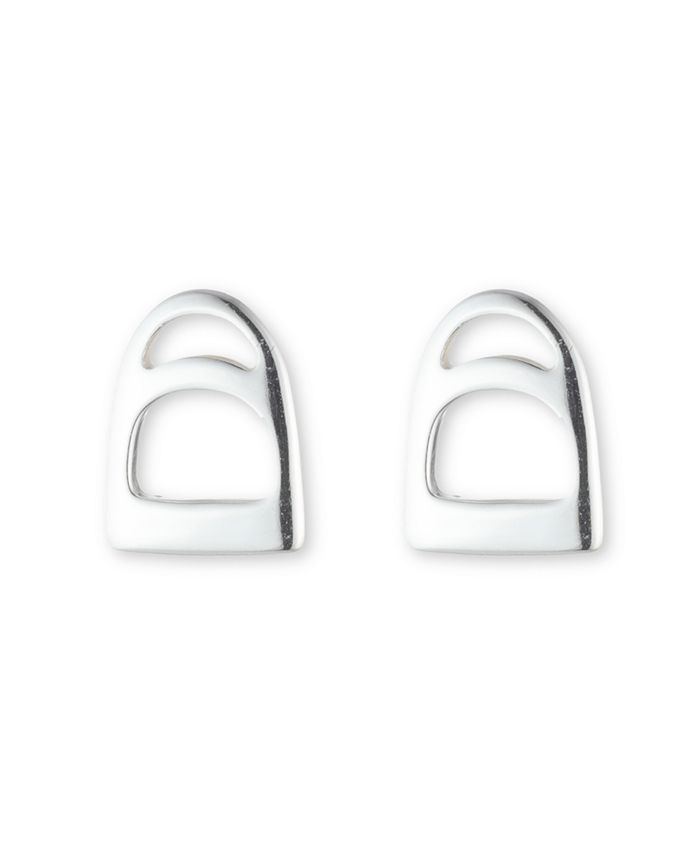 Ralph Lauren Sterling Silver Stirrup Stud Earring - Macy's