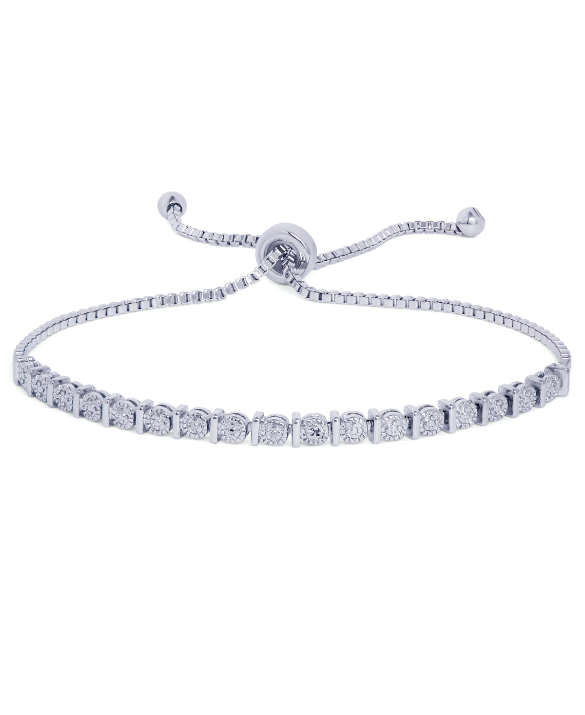 Click here for Diamond Accent Circle and Bar Adjustable Bolo Brac... prices