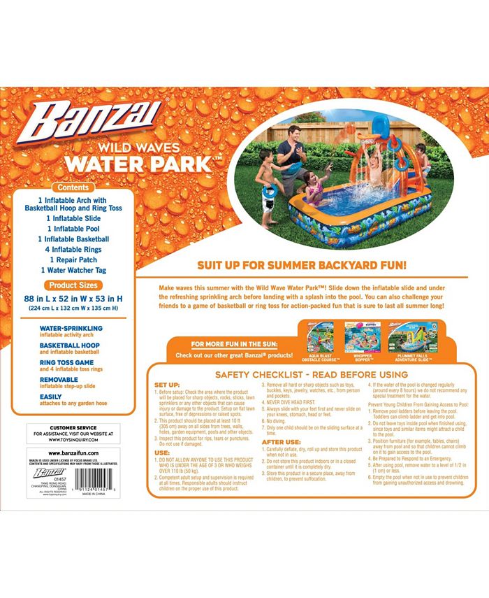Banzai Wild Waves Water Park with Sprinkling Arch, & Activities - Macy's