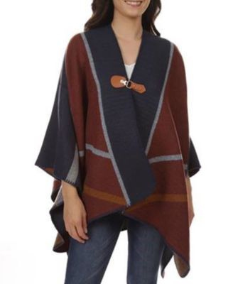 Cejon Geo Colorblocked Ruana - Macy's