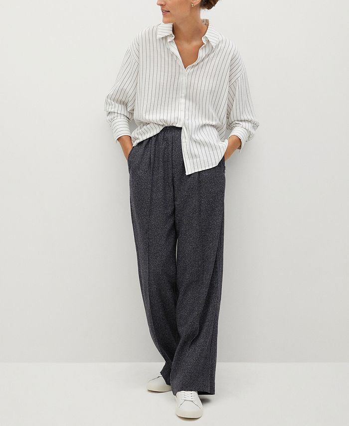 MANGO Women's Striped Textured Shirt - Macy's