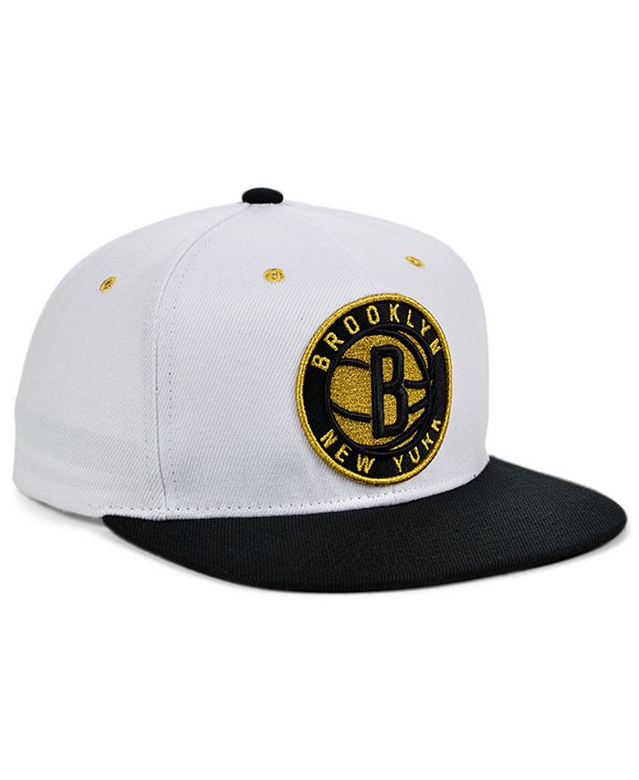 Mitchell & Ness Brooklyn Nets White Gold Pop Snapback Cap - Macy's