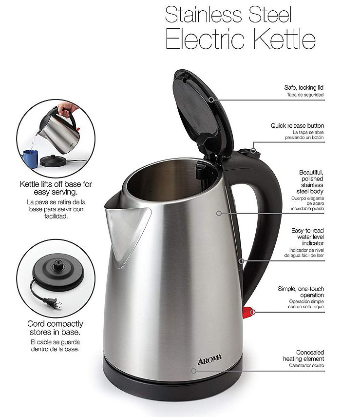 Aroma AWK-1400SB 1.7-Liter Electric Kettle, Stainless Steel - Macy's