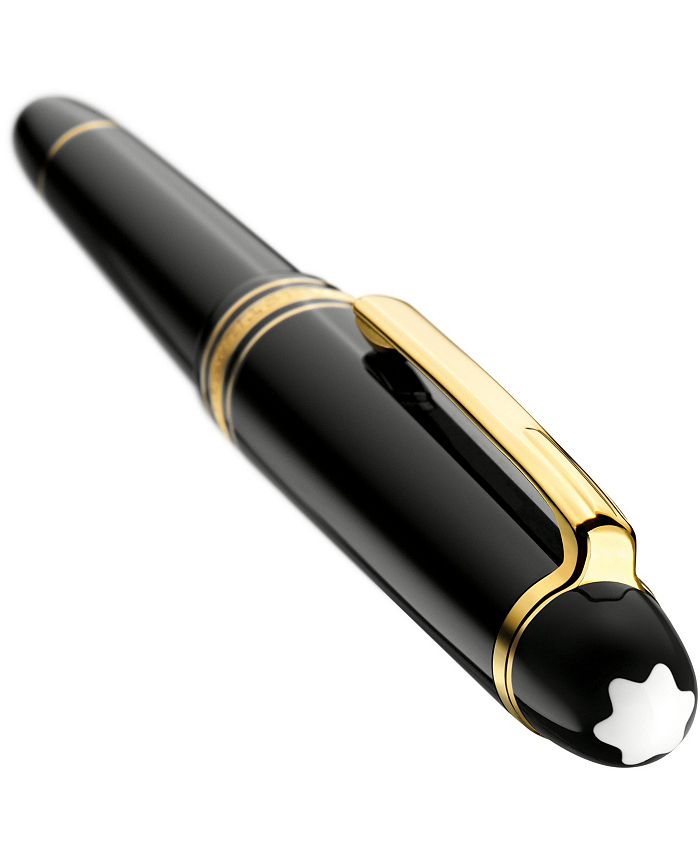 Montblanc Meisterstück Classique Black Resin & Gold-Coated Fountain Pen - Macy's