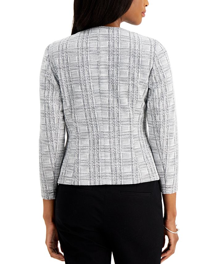 Kasper Plaid Open-Front Jacket & Reviews - Jackets & Blazers - Women ...