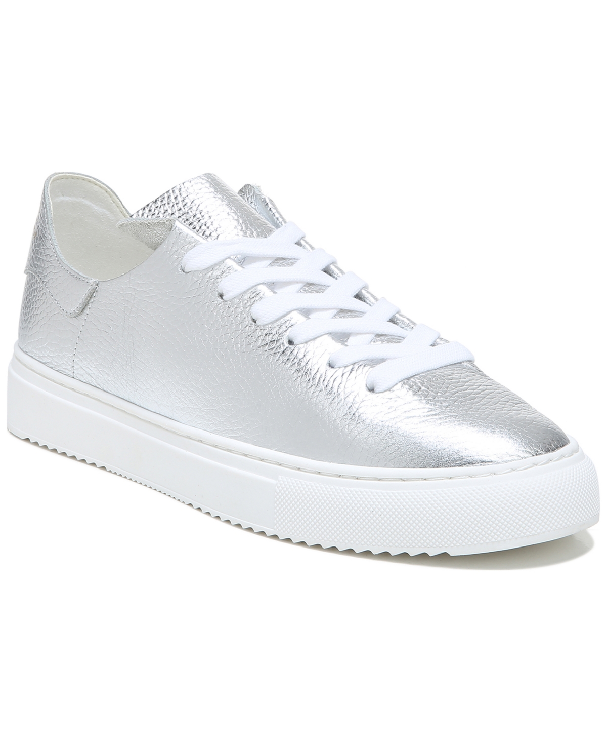Sam Edelman Womens Poppy Lace-Up Sneakers - Soft Silver