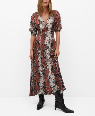 MANGO Women's Snake Print Gown - Macy's