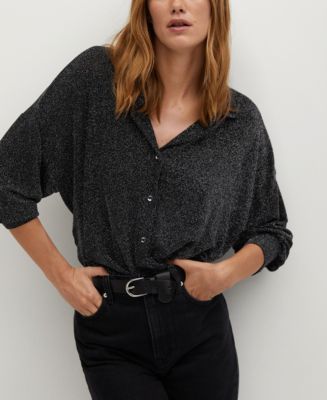 MANGO Women's Shiny Texture Shirt - Macy's