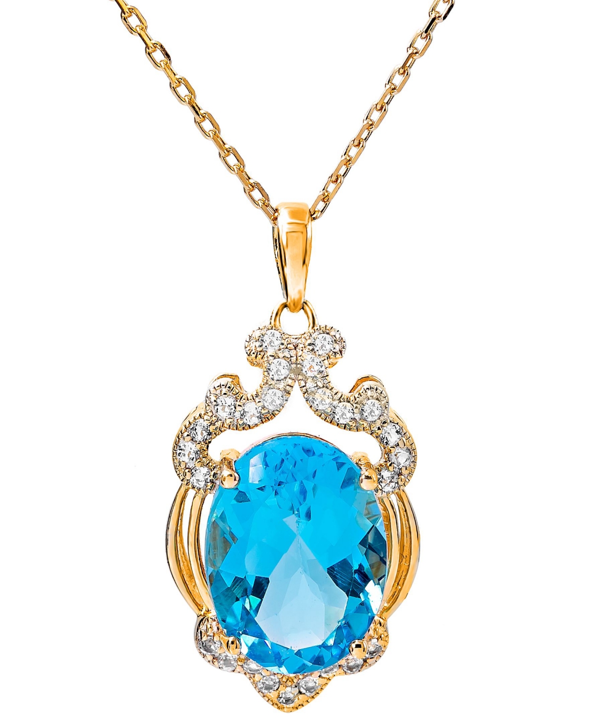 Click here for Blue Topaz (7 ct. t.w) Pendant Necklace in 14K Gol... prices