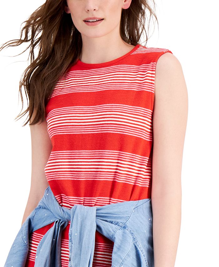 Style & Co Striped Sleeveless Maxi Dress, Created for Macy's & Reviews ...