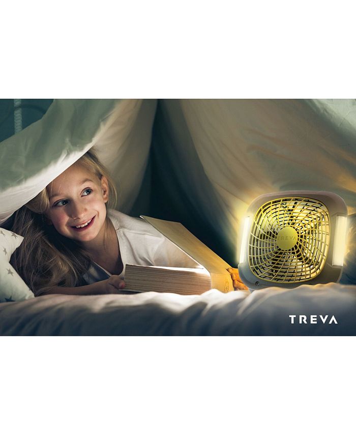 Treva 10" Portable Battery Powered Fan with Lights - Macy's