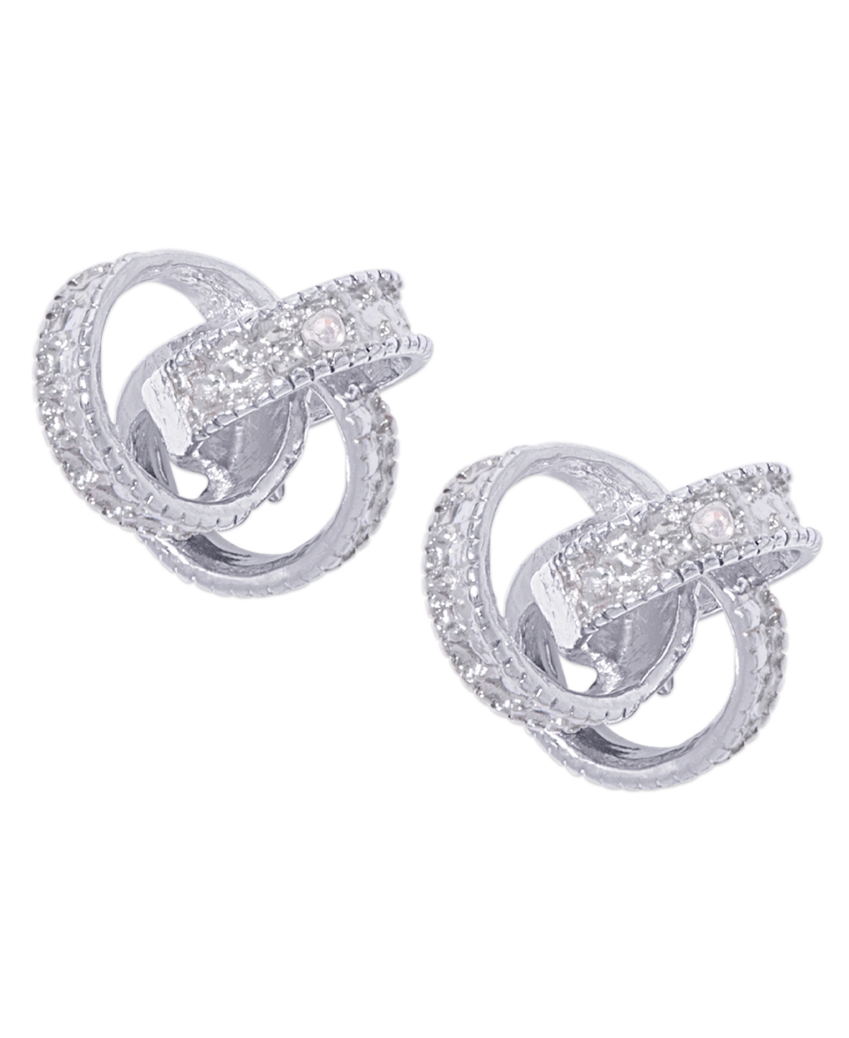 Click here for Diamond Accent Love Knot Stud Earrings in Silver o... prices