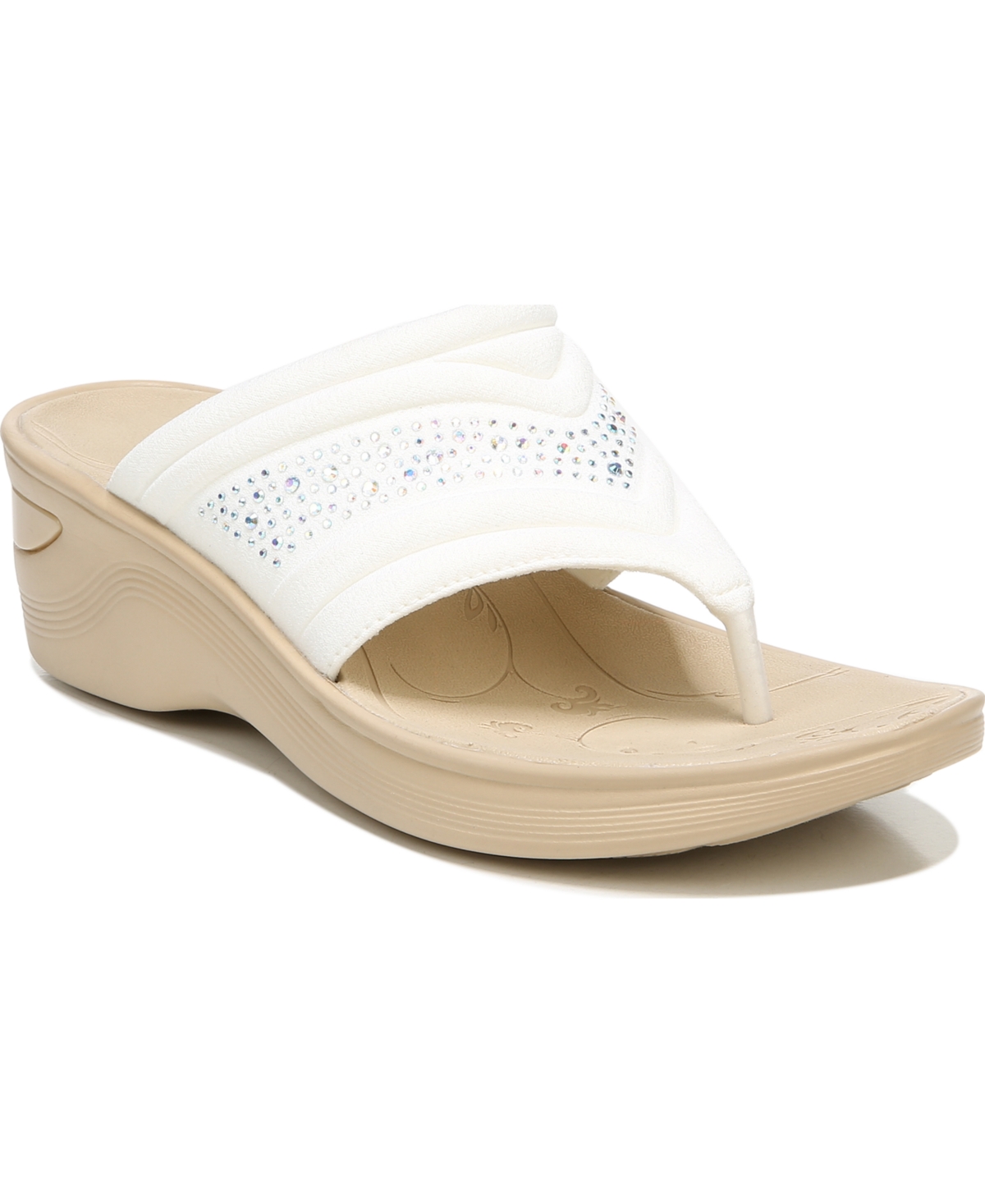 Bzees Dazzle Me Flip Flop In White Fabric | ModeSens