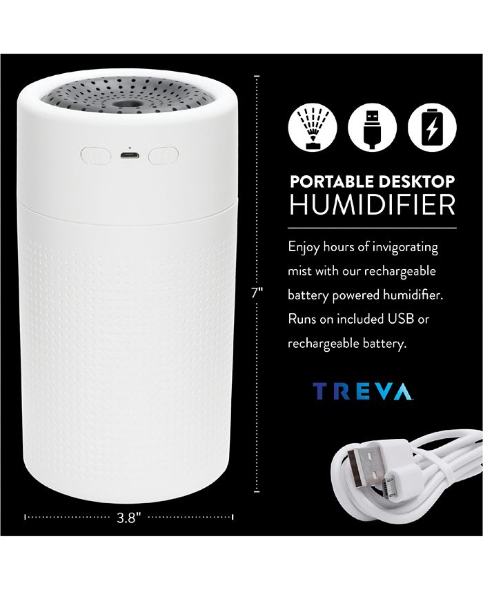 Treva Rechargeable Cool Mist Personal Humidifier with 7-Color LED ...